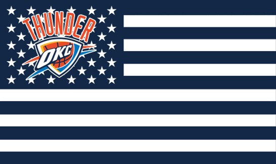Oklahoma City Thunder USA Flag Logo 3x5 Banner NBA Basketball – Sports ...